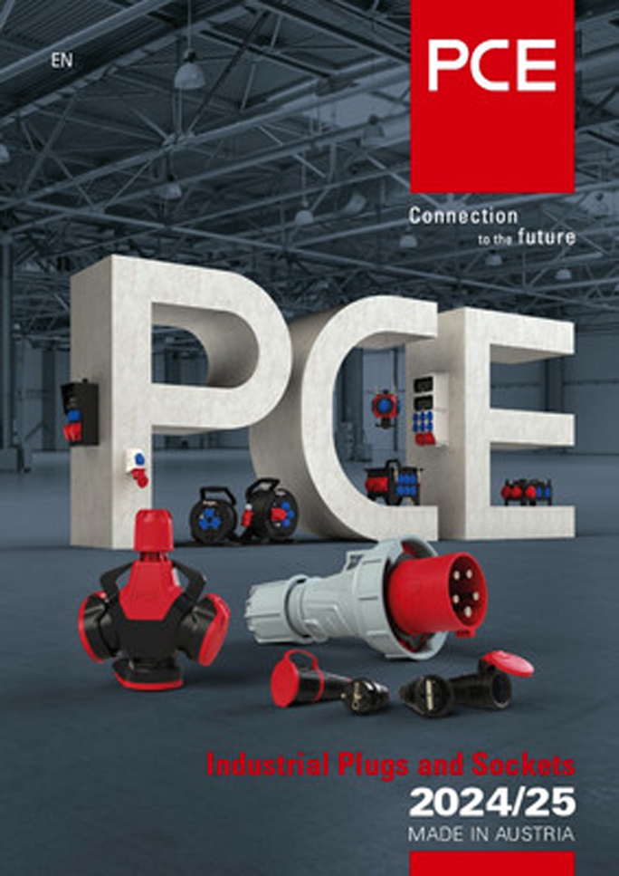 PCE 443-10fe, CEE-flanged socket sloping (114x114) 125A 3p 10h IP67 ...