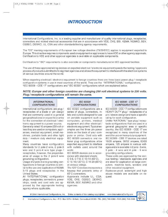 INTERNATIONAL CONFIGURATIONS,CORDSETS,CORD SET, DETACHABLE CORDSETS ...