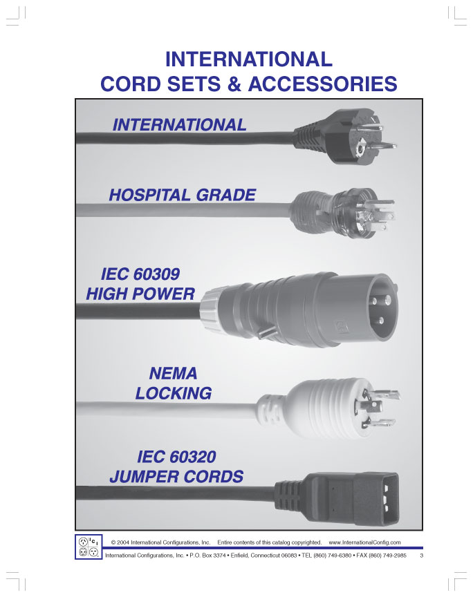 INTERNATIONAL CONFIGURATIONS,CORDSETS,CORD SET, DETACHABLE CORDSETS ...